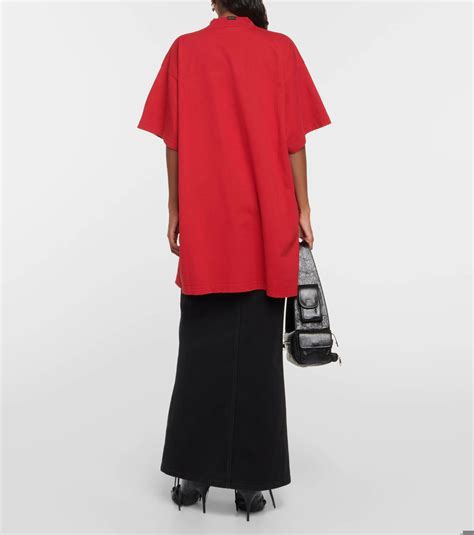 Balenciaga Printed Cotton Jersey T Shirt Balenciaga