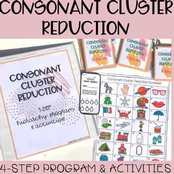 Consonant Cluster Reduction Activities 4 Step Program Phonological Processes