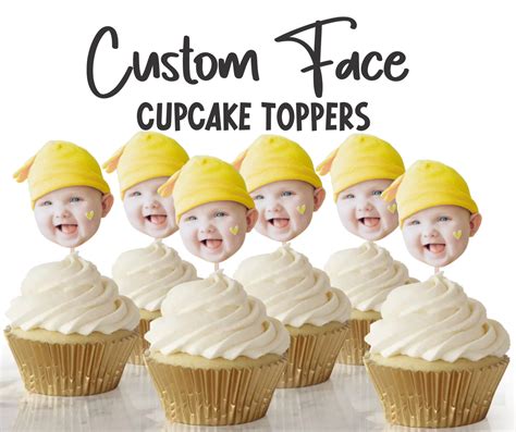 Custom Face Cupcake Toppers Custom Birthday Party Cupcake Toppers