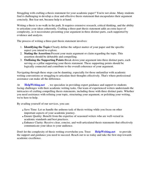 Three Part Thesis Statements Pdf Essays Thesis