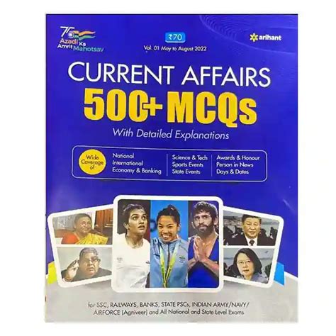 Arihant Current Affairs 500 Mcqs Vol 1 May To August 2022 Book