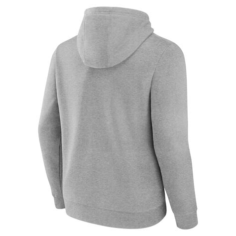 Mens Washington Nationals Heather Gray Official Logo Fitted Pullover Hoodie