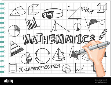 Doodle Math Formula With Mathematics Font Illustration Stock Vector