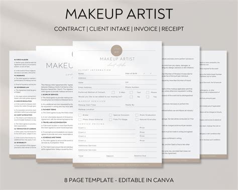 Makeup Artist Contract Template Makeup Contract Agreement Makeup