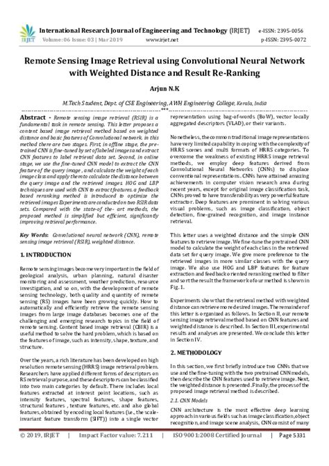 pdf efficient remote sensing image retrieval with cnn