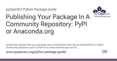 Publishing Your Package In A Community Repository Pypi Or — Python Packaging Guide