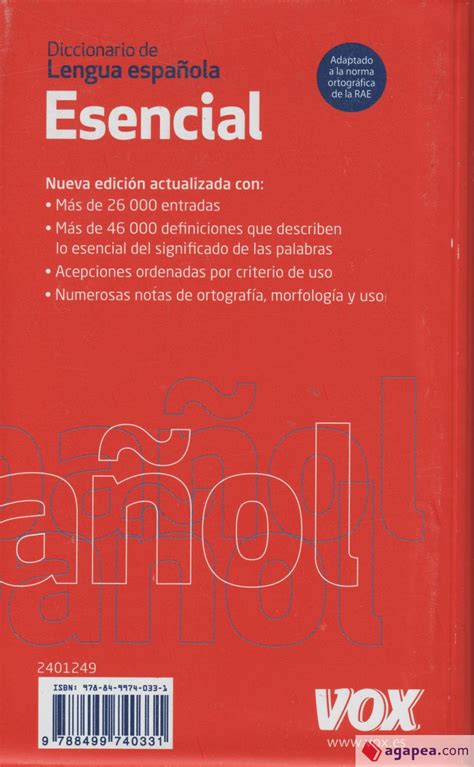 DICCIONARIO ESENCIAL DE LA LENGUA ESPAÑOLA VV AA 9788499740331