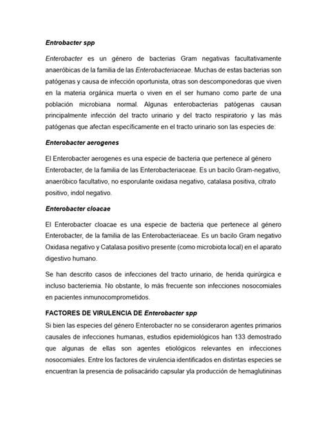 Entrobacter Spp Pdf Pseudomonas Aeruginosa Las Bacterias