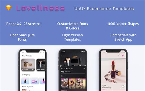 Loveliness Ui Ux Fashion E Commerce Shopping Set For Iphone X Sketch