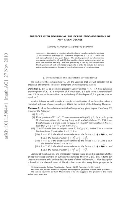 Pdf Surfaces With Surjective Endomorphisms Of Any Given Degree