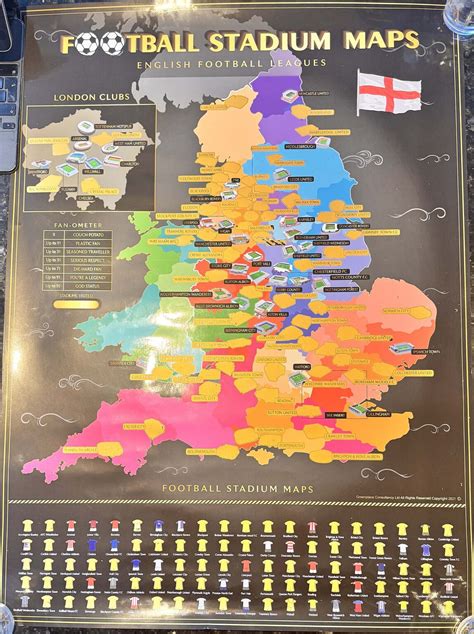 Courtesy Of Fab Birthday Pressie Scratch Off Map Of English Football