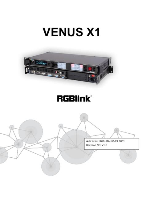 Instrukcja Obsługi Rgblink Venus X1 94 Stron