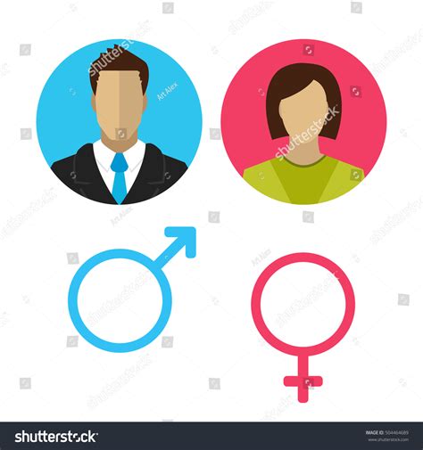Male Female Icon Set Man Woman Stock Vector Royalty Free 504464689
