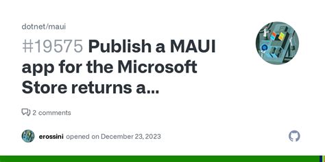 publish a maui app for the microsoft store returns a
