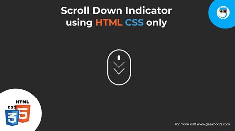 How To Create A Scroll Down Indicator Animation In Html Css Only Geekboots