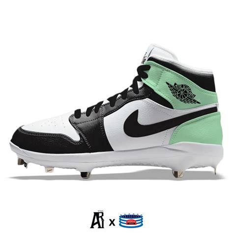 Mint Crisp Jordan 1 Retro Cleats Stadium Custom Stadium Custom Kicks