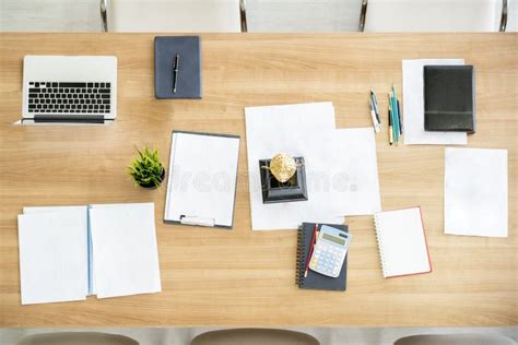 Accounting Table Setting Stock Photo Image Of Work Paperwork