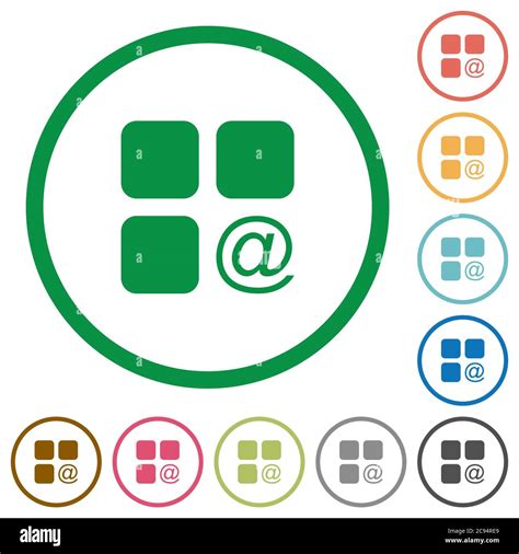 component sending email flat color icons in round outlines on white