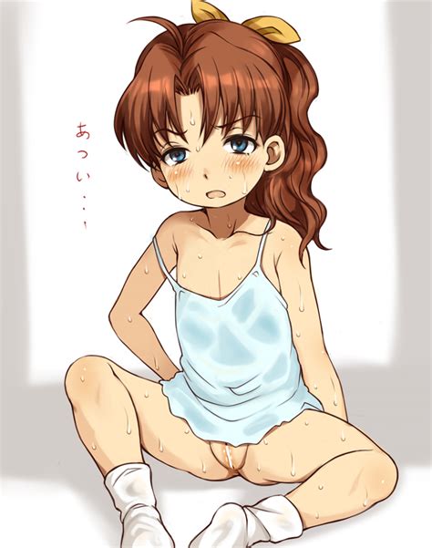 E10 Umeki Ruri Dokkoida 1girl Ahoge Bar Censor Blue Eyes Blush