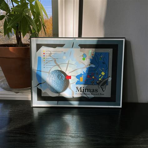 Map Of Mimas Framed Poster Space Exploration Etsy