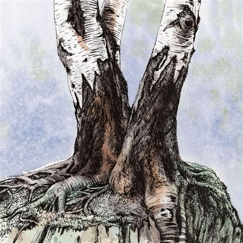 Watercolor Pen Trees Cloud