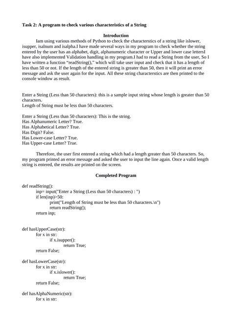Python Program Check String Characteristics And Validation