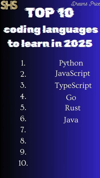Top 10 Coding Languages To Learn In 2025 Youtube