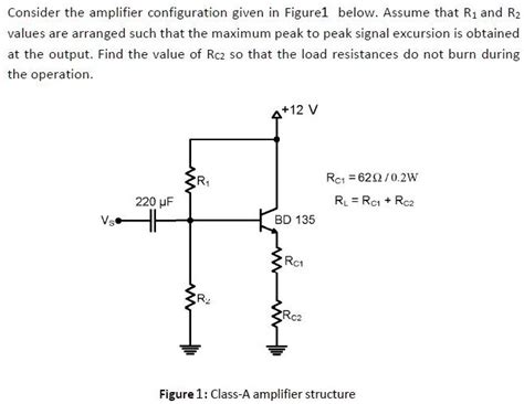 SOLVED Consider The Amplifier Configuration Given In Figure 1 Below Assume That R1 And R
