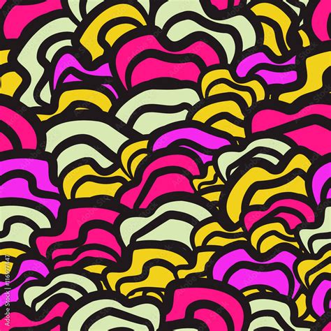Seamless Wave Hand Drawn Pattern Waves Background Seamlessly Tiling Color Endless Backdrop