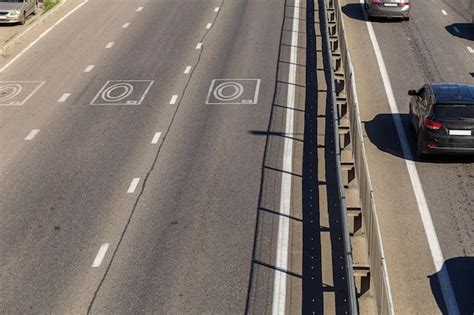 Premium Photo Highway With Hidden Camera Sign On The Road