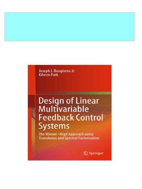 design of linear multivariable feedback control systems the wiener hopf