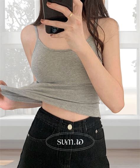 🎁1 1할인🎁 당일출고 볼륨업 나시 S094 크롭탑끈골지 에이블리