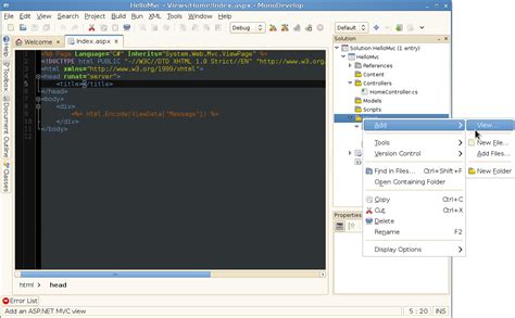Aspnet Mvc Monodevelop Addin Preview · Mhutch