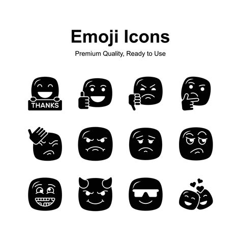 Cute Facial Expressions Set Of Emoticons Icons Trendy Design Style