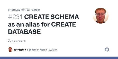 create schema as an alias for create database · issue 231 · phpmyadmin