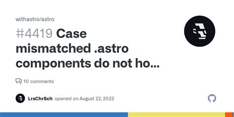 case mismatched astro components do not hot reload when running dev