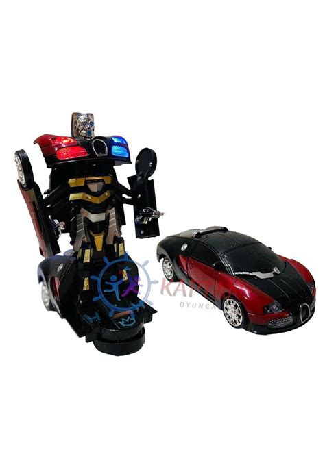 Transformers Robota Dönüşen Pilli Bugatti Oyuncak Araba Kaptan Oyuncak