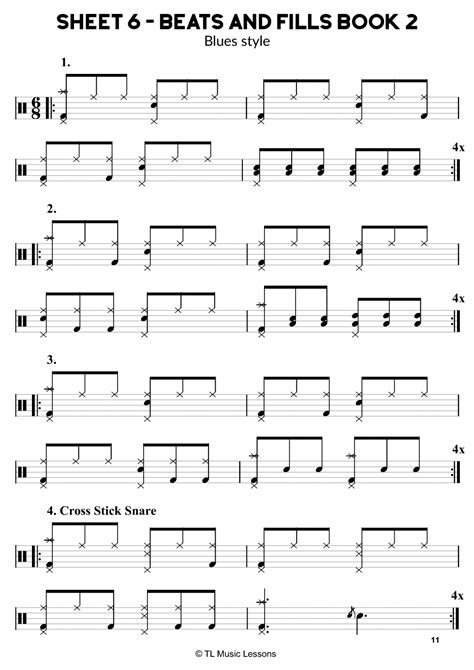 Blues Drum Beats And Fills Exercises Sheet Beats And Fills