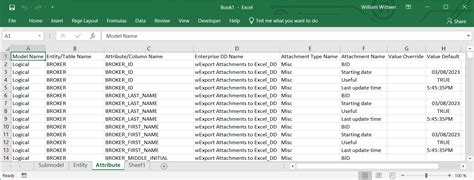 Using Macros To Importexport Attachment Bindings To Excel Erstudio