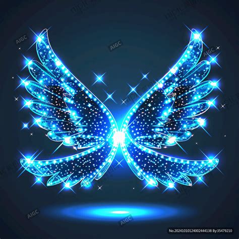 Ai创作图发光翅膀光线翅膀 发光酷炫翅膀 蓝色梦幻翅膀 光线翅膀唯美翅膀海报 光线翅膀发光的翅膀 发光的翅膀华丽视觉 时尚光线翅膀海报 科技感