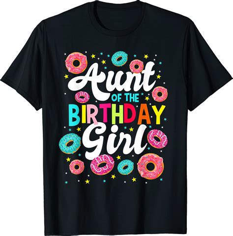 Aunt Of The Birthday Girl Bday Aunty Party Donut Auntie T Shirt Men