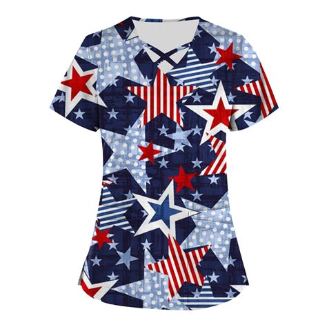 Himiway Fourth Of July Clothes Womens Tops Plus Size Independence Day