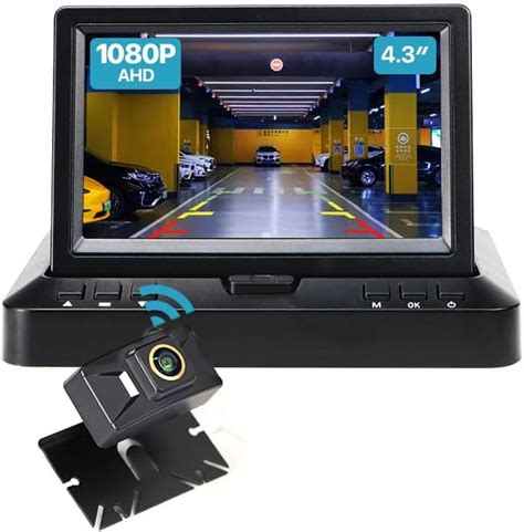 Wireless Backup Camera Monitor Set Foldable Screen Display Hd 1080p Rear Front