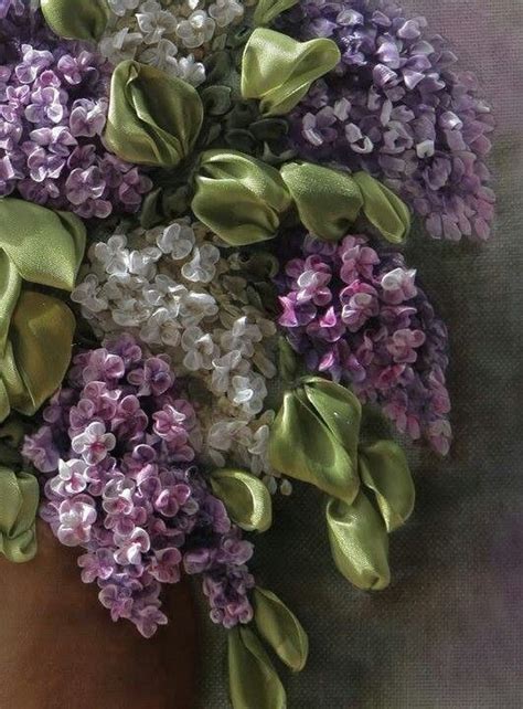 Сирень из атласных лент