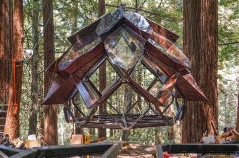 Pinecone Shaped Treehouse Provides 360 Degree Views Of Redwood Forest