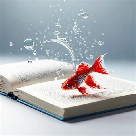 Premium Photo | Fish reading a book underwater conceptual digital art ...