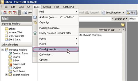 PCS Configuring IMAPS And SMTPS In Microsoft Outlook 2003