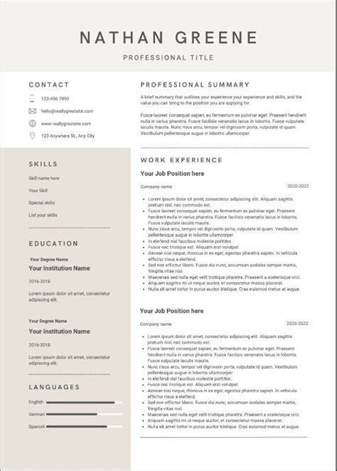 Editable Modern Resume Template CV Cover Letter Format References Free Resume Writing