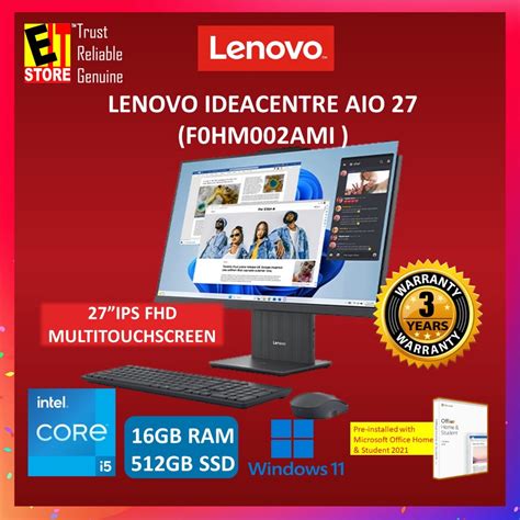 Lenovo Ideacentre Aio Pc Irh I H Gb Gb Ips Fhd Multi Touch Screen Intel