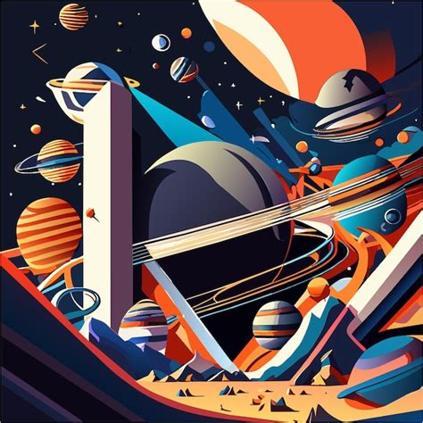 Premium Vector Planets And Stars Hyperrealistic Cosmic Art